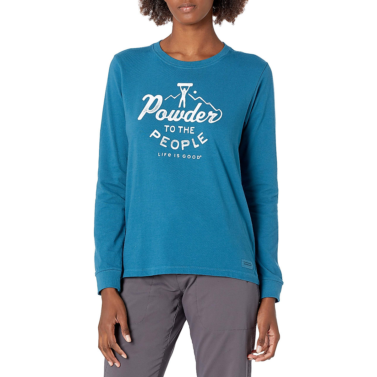 Life is good Womens Crusher, Persian Blue, Large