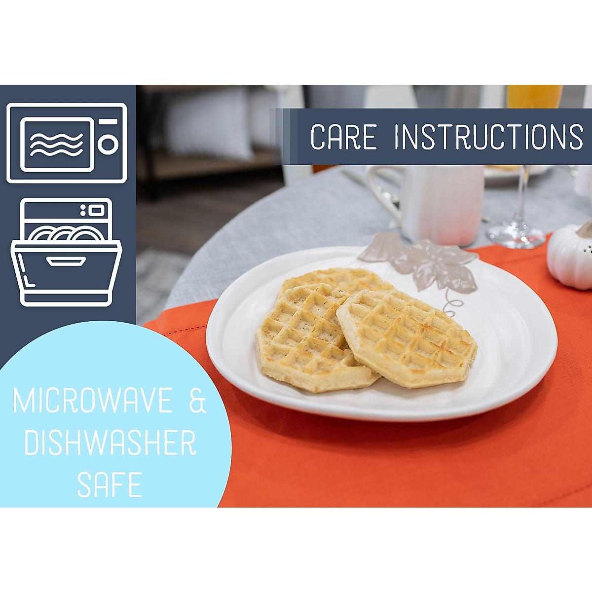 Nat & Jules Pumpkin Shaped 11 x 10.5 Inch Ceramic Large Serving Platter: Perfect for Thanksgiving, Halloween and Indoor Fall Table Décor & Centerpieces, White