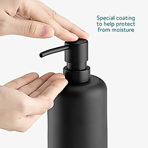 Navaris Bamboo Bathroom Accessories Set - 3-Piece Bath Accessory Kit with Toothbrush Holder/Liquid Soap Dispenser/Soap Dish Tray - Polyresin