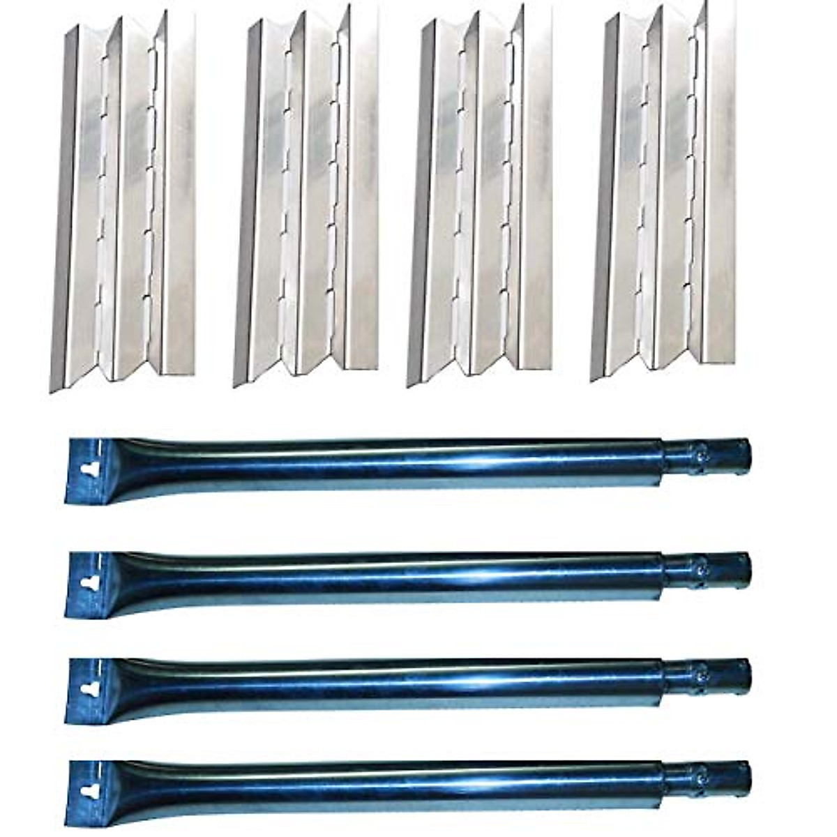 Votenli S9602A(4-Pack) S1108A(4-Pack) 15 7/8" Stainless Steel Heat Plate and Burner Replacement for Broil King 9625-84, 9625-87, 9635-84, 9635-87, Baron 320, Baron 340, Baron 420, Baron 440,