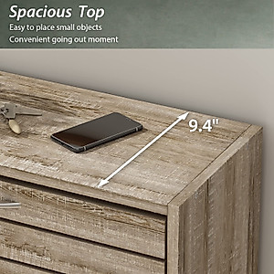 FUFU&GAGA Shoe Storage Cabinet with 2 Flip Drawers for Entryway, Modern, Freestanding Rack Organizer (22.4”W x 9.4”D x 29.5”H) (Light Brown)