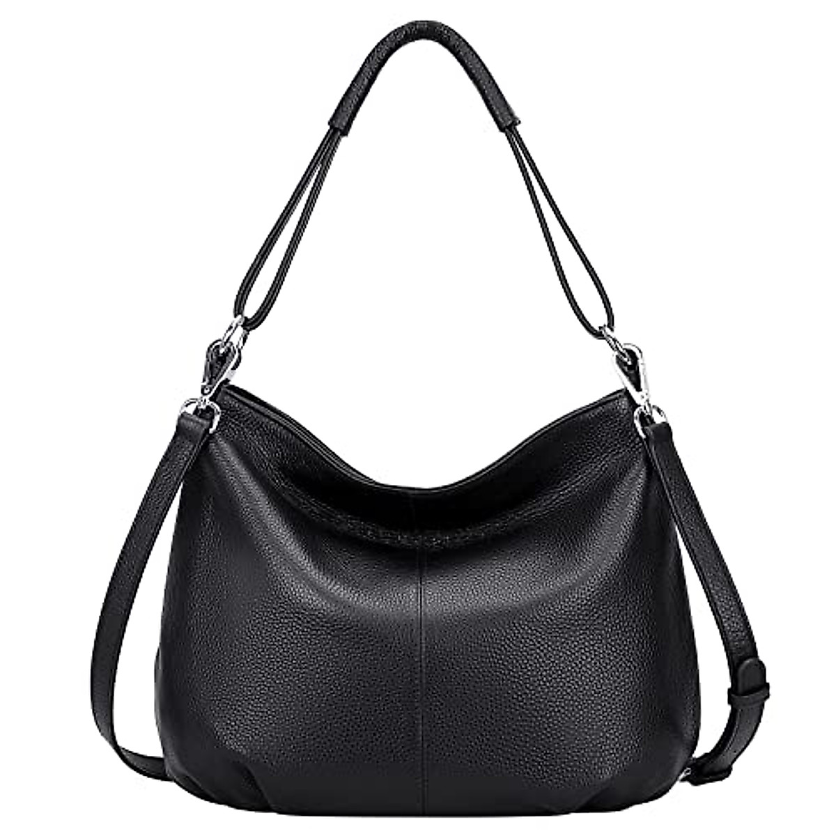 CHERISH KISS Women’s purses and handbags Genuine Leather Hobo Bag for Ladies shoulder Cross Body Bags(K22 Black-1)