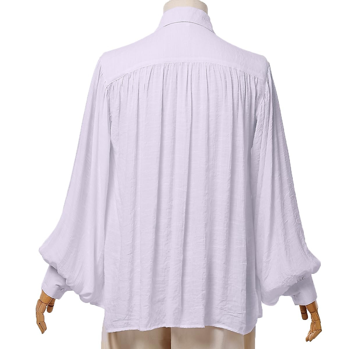 GRACEART Men Pirate Shirt Women Vampire Renaissance Shirts Victorian Ruffled Medieval Costume Cotton Linen Shirt