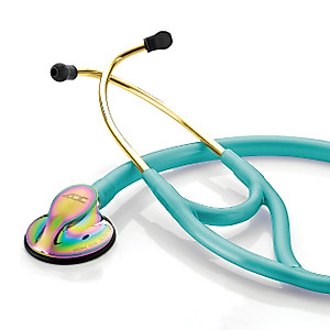 ADC Adscope Model 600 Platinum Series Cardiology Stethoscope with Tunable AFD Technology, Iridescent Metallic Caribbean