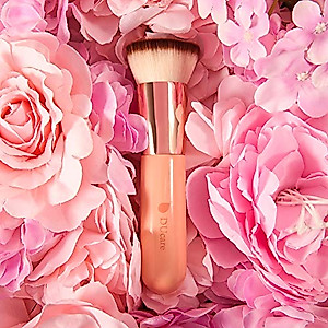 DUcare Foundation Brush for Liquid Makeup, Flat Top Kabuki Synthetic Professional Makeup Brushes Liquid Blending Mineral Powder Buffing Stippling Makeup Tools, Pink