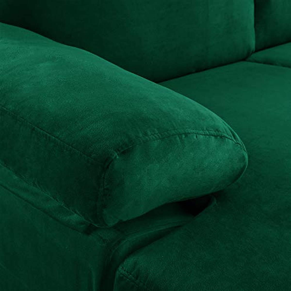 Casa Andrea Milano Modern Large Velvet L-Shape Sectional Sofa, with Extra Wide Chaise Lounge Couch