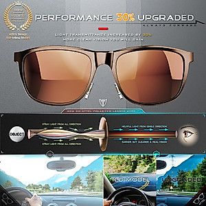ATTCL Men's Retro Metal Frame Driving Polarized Sunglasses For Men/Women 18587Brown