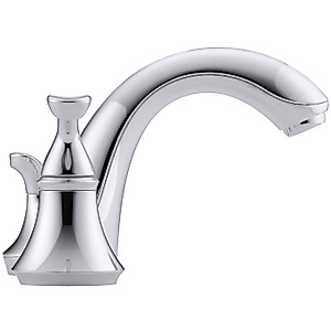 KOHLER ‚Äé10272-4-CP Forte Sculpted Widespread Lav Faucet, Bathroom Sink Faucet with Sculpted Lever Handles, Polished Chrome