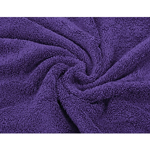 American Soft Linen Luxury 6 Piece Towel Set, 2 Bath Towels 2 Hand Towels 2 Washcloths, 100% Cotton Turkish Towels for Bathroom, Purple Towel Sets