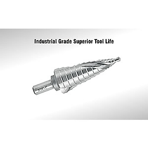 ACTOOL Industrial HSS Step Drill Bit 3/16 inch to 1 inch with 3/8 inch Shank, Double Spiral Flute with 14 Step Size