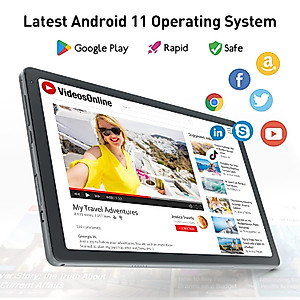 neoregent Tablet 10.4 inch 3GB RAM 32GB ROM WiFi 6 Android 11 6000mAh HD 1332 * 800 Quad Core Tablets (Gray)