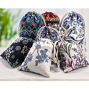 Burlaps Bags with Drawstrings- Jewelry Pounches Sacks Fabric Linen Packing Storage Gift Bag for Wedding Party Shower Christmas Birthday Thanksgiving Halloween DIY Craft, 27 Pcs (5 x 7 inch)