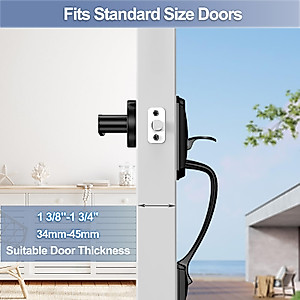 YYTDZSW Front Door Handle, Exterior Door Handle，Entry Door Handle with Reversible Lever, Adjustable Door Handle，Interior Door Handle, Black Door Handle,Matte Black