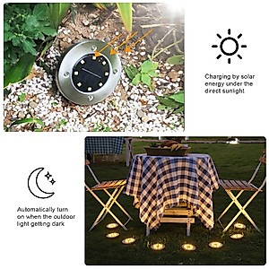 ABCCANOPY Solar Ground Lights 8 Pack, Waterproof Outdoor Solar Garden Lights, Landscape Lights for Pathway,Yard,Deck,Lawn,Patio,Walkway (Warm Light)