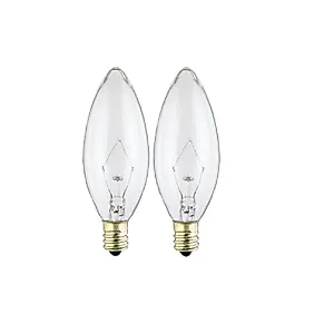 Westinghouse 4027 60-Watt, B10 Decorative Ceiling Fan Bulb, Candelabra Base, Clear, 2-Pack