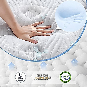 Avenco Queen Mattress, 12 Inch Hybrid Mattress with Comfort Foam, Gel Memory Foam and Individually Pocket Innerspring Queen Size Mattress for Motion Isolation & Edge Support, CertiPUR-US Certified