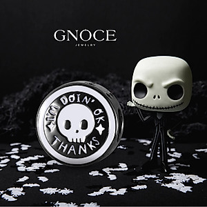 GNOCE Skull Charm Bead Sterling Silver Sad Ghost Club-Skelly Charms Fit Bracelet/Necklace Gift For Women Wife
