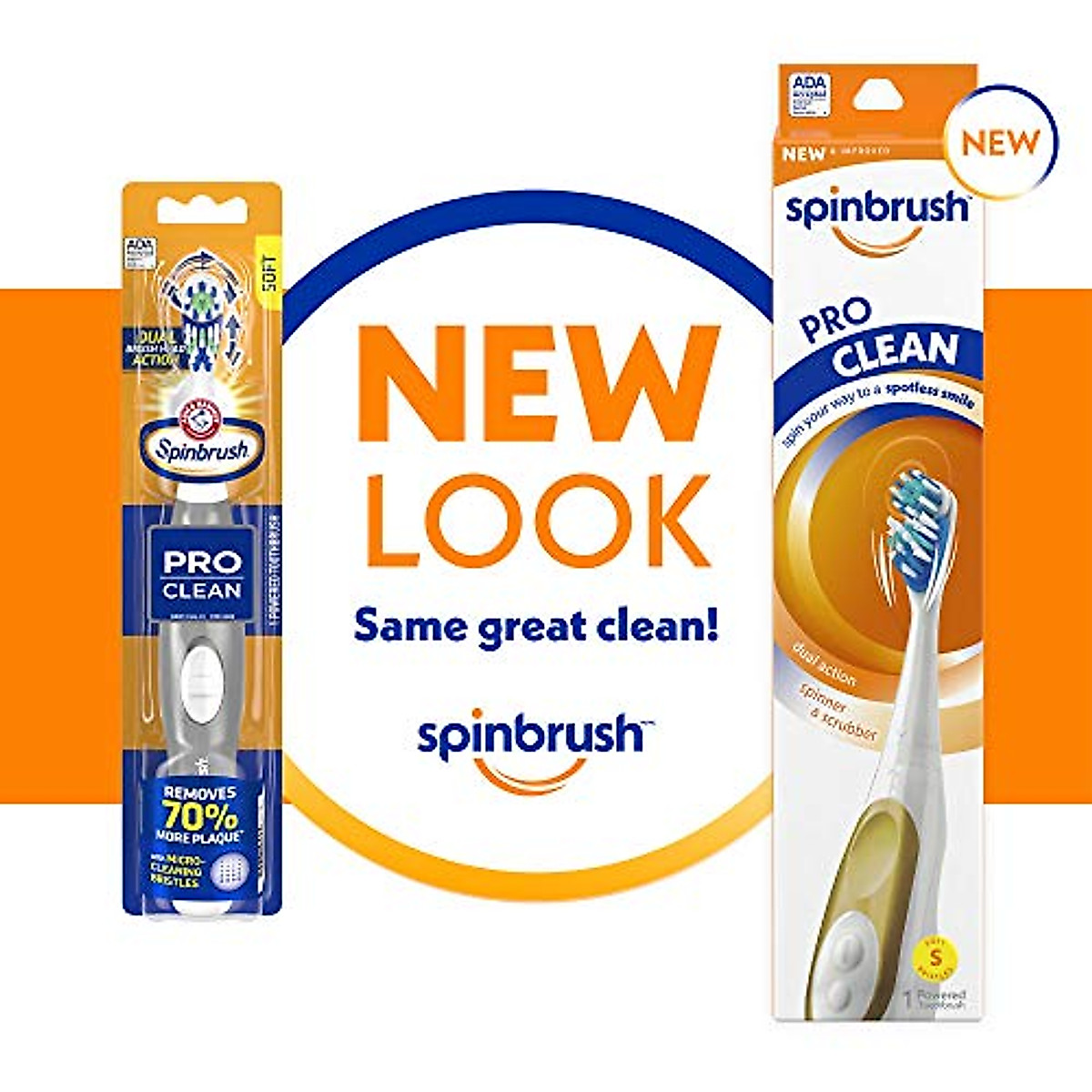 Spinbrush PRO CLEAN Refill, Medium Bristles, Includes 2 Replacement Heads for Battery Powered Toothbrushes