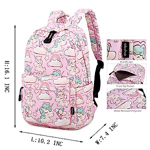 abshoo Cute Lightweight Kids School Bookbags Unicorn Girls Backpacks With Lunch Bag (Unicorn Pink Set G3)