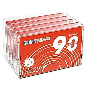 Blank Dictating Audio Cassette Tapes, Low Noise High Output - 90 Minute Recording Time for Lectures, Study, Music, Everyday Voice Recording (Pack of 5)