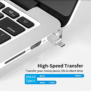 picK-me USB C Flash Drive, 2-in-1 USB 3.0 Thumb Drive, Dual USB Memory Stick Drive High Speed, for Type-C Android Smartphones Tablets and New MacBook (32G)