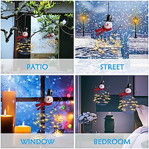 Snowman Hanging Lights Outdoor - Spiral LED Lanterns Garden Lights, Creative Iron Art Lanterns Lamp Pineapple Lights, Decorative Pendant Lights Landscape Lamp for Garden, Patio, Porch, Path, Yard