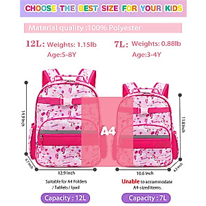 LYNXCHER Toddler Girl Backpack Preschool Kindergarten Kids Backpack Bookbag Elementary School Girls Gifts Small Toddler Backpcak 5 6 Stocking Stuffers for Kids Girls (Pink Unicorn,12L for 5-8 Years)