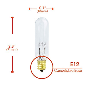 Xtricity 15W Incandescent Exit Sign and Himalayan Salt Lamp Light Bulb, T6, E12 Candelabra Base, Dimmable, 145V, (6 Pack)