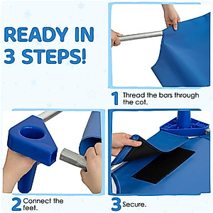 Houseables Daycare Cots, Kids Cot, Toddler Cot, Cots For Kids, Preschool Cots, Cot Bed For Kids, Child Cot, Nap Cots, Toddler Sleeping Cot, Childrens Cots For Sleeping, Portable & Stackable Cots, 6 PK