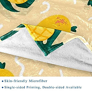 Fleece Throw Blanket,Super Soft Luxurious Bedding Blanket Tropical Fruits Mango
