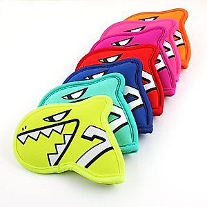 AIMSHARK Palette Golf Iron Covers / 9pcs Set/Golf Head Covers/Golf Club Covers (Bright-Yellow)