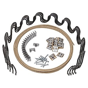 House2Home 15" Couch Spring Repair Kit to Fix Sofa - Includes 4pk of Springs, Upholstery Spring Clips, Seat Spring Stay Wire, Screws, and Installation Instructions