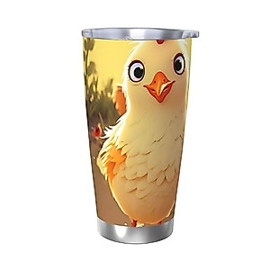 GDSHJKLW Chicken Chick Tumbler With Lid And Straw 20oz Stainless Steel Leakproof Travel Coffee Mug Double Wall Insulated Cup Gifts For Women Home Office