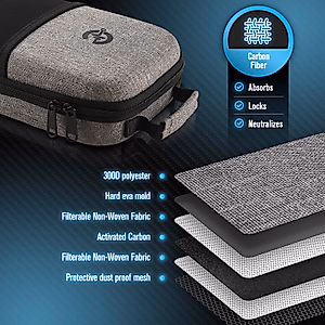 Epulse Smell Proof Box, Smell Proof Bag Case, Stash Containers, Small Lock Box, Vape Case, Pouch Travel, Smellproof Stash Bag for Accessories, Anti Smell Bags (8x6 in, Grey)