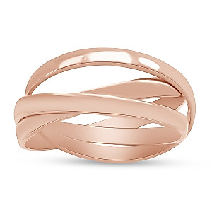 AFFY Triple Interlocked Crossover Statement Ring In 14k Rose Gold Plated 925 Sterling Silver Gift For Her Size -4