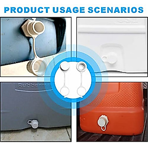 Drain Plug caps, for Igloo Cooler Threaded Drain Plug Caps with Tether. Cooler Replacement Parts. Replacement Cooler Threaded Drain caps. White Cooler Drain Plug Cover. Compatible with Igloo.Set of 2.