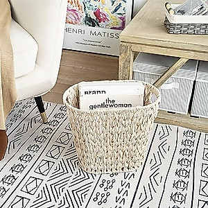 GRANNY SAYS Wicker Trash Can, Waterproof Bathroom Trash Can, Wicker Waste Basket for Bathroom, Decorative Boho Trash Can, Waste Basket for Bedroom, Office, 19 Liters/5 Gallons