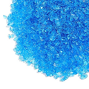 Crushed Glass for Crafts Broken Glass Pieces Decorative Reflective Tempered Crushed Mirror Pieces Vase Filler Crush Glass for Vase Pool, Bar, Fish Tank, Garden Decoration (Aqua Blue,2 Pound)