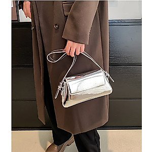 Evening Bag Women Hobo Bag Clutch Y2k Sparkly Silver Purse Tote Handbag Shoulder Party/Cute Crossbody Bags with Wallet