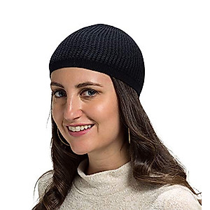Candid Signature Apparel Skull Cap Kufi Beanies for Men & Women - 100% Cotton Skully, Running Cap & Helmet Liner, Checkered (Black)
