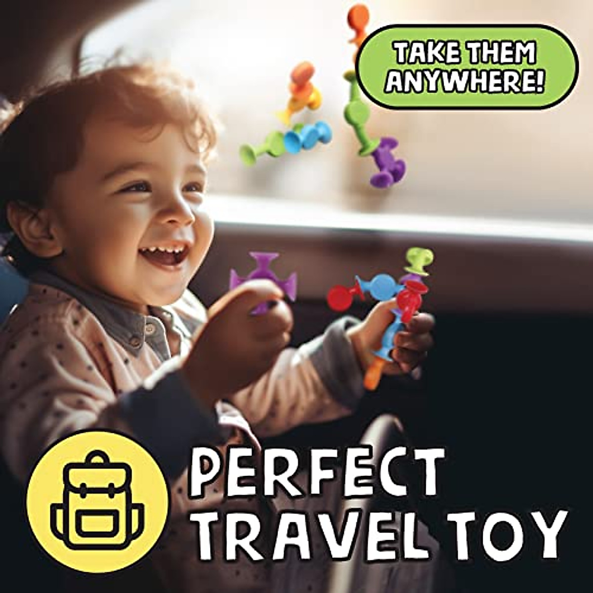 BUNMO Suction Bath Toys 24pcs | Connect, Build, Create | No Mold Bath Toy | Hours of Fun & Creativity | Stimulating & Addictive Sensory Suction Toy | No Hole Bath Toy | Mold Free Bath Toys