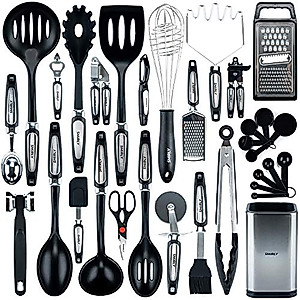 Smirly Silicone Kitchen Utensils Set with Holder: Silicone Cooking Utensils Set for Nonstick Cookware, Kitchen Tools Set, Silicone Utensils for Cooking Set Kitchen Set for Home Kitchen Accessories Set