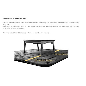 Kotstsu Mattress Rug Under Kotatsu Table shikibuton Made in Japan Warm Mattress 74.8" x 51.1" Modelno Navy