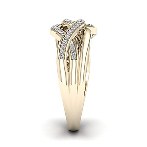 Diamond2Deal 10k Yellow Gold Diamond Engagement anniversary Ring Size 6 (0.15ct I2,H-I)