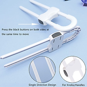 Sliding Cabinet Locks, Child Safety Locks U-Shaped Adjustable Child Proof Locks Multi-Purpose Latches for Drawers Closets Refrigerators Storage Doors Knobs Handles, 4PCS