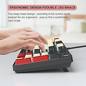 MageGee Mechanical Gaming Keyboard MK-Armor LED Blue Backlit and Wired USB 104 Keys Keyboard with Red Switches, for Windows PC Laptop Game(Black&White)…