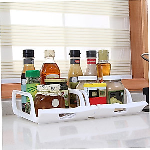 OSALADI 2pcs Beer Rack Cupboard Organizer Plastic to Go Containers Clear Plastic Containers Beverage Stackable Rack Soda Can Organizer Bottle Rack for Fridge Refrigerator Storage Rack Jar