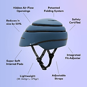 Closca Helmet Loop. Foldable Bike Helmet for Adults. Bicycle, Skateboard and Scooter Helmet. Award-Winning Helmet Design for Urban Cycling for Men and Women.