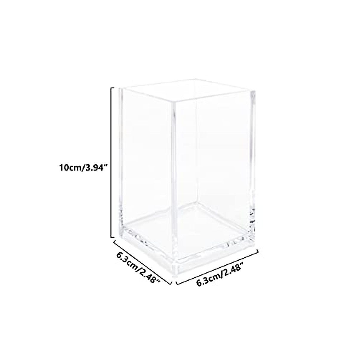 Newkita 2 Pack Clear Acrylic Pencil Pen Holder Cup, Clear Makeup Brush Holder, Acrylic Cosmetic Brushes Storage