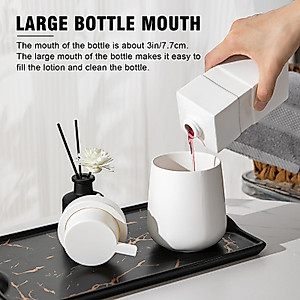 Agyiuns White soap Dispenser Ceramic foaming soap Dispenser with Easy-to-Press Pump for Bathroom 12 oz refillable Liquid Hand soap Dispenser for Hand sanitizers, lotions (White Foam Dispenser)